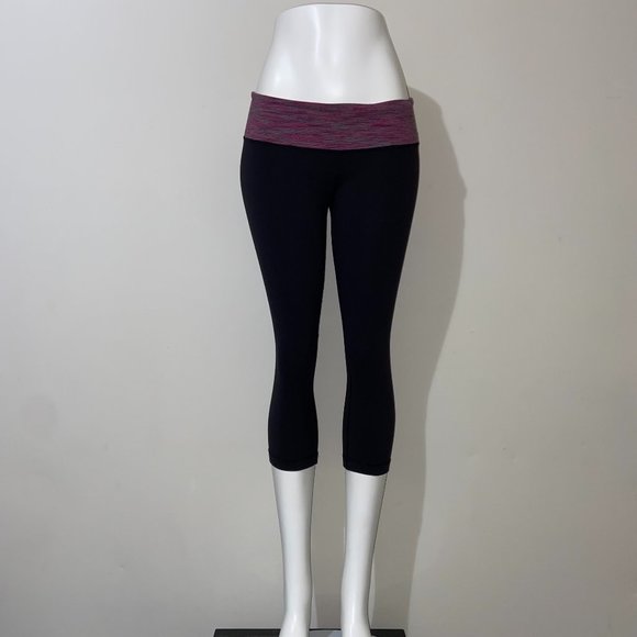 lululemon athletica | Pants & Jumpsuits | Lululemon Black With Pink ...